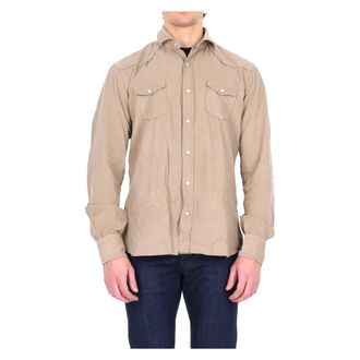 Barba Camicia in velluto duemila righe modello texano - - Shirts - Herren - Beige - XL