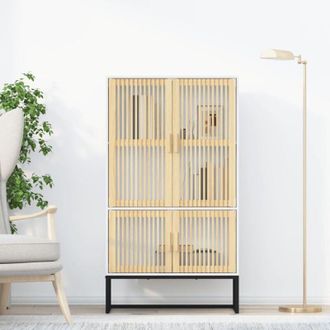 vidaXL Vidaxl - Buffet haut blanc 70x35x125 cm bois ding&eacute;nierie
