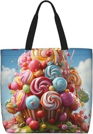 Generic Sucette D&eacute;licieuse Sac A Main Femme L&eacute;ger Tote Bag D&eacute;contract&eacute; Sac Cabas Pour Gym Travail Universit&eacute;