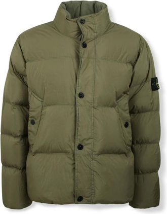 Stone Island Homme, Vestes, Vert, Taille: M Button Puffer Jacket