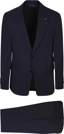 Lardini Homme, Costumes, Bleu, Taille: XL Costume en tissu micro-motif