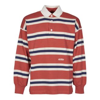 Autry Polo-Shirt mit geripptem Kragen und B&uuml;ndchen - - Tops - Herren - Rot - S