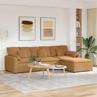 vidaXL Vidaxl - Modulares Sofa mit Fu&szlig;hocker und Kissen Beige