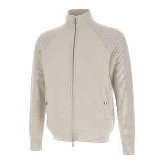 Eleventy Homme, Sweatshirts et sweats &agrave; capuche, Beige, Taille: XL Wool Zip Jacket