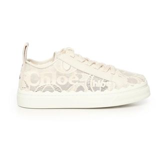 Chlo&eacute; Wei&szlig;e Spitzen-Sneakers mit Logo-Detail - - Shoes - Damen - Wei&szlig; - 36 EU