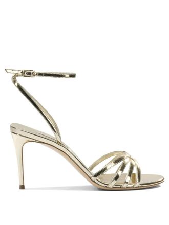 Casadei Sandalen - Metallic Finish Stiletto Sandals - Gr. 37,5 (EU) - in Beige - f&uuml;r Damen