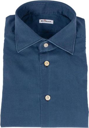 Kiton Homme, Chemises, Bleu, Taille: L Cotton Shirt