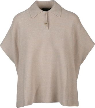 Fabiana Filippi Femme, Tops, Beige, Taille: 40 FR Polo en coton avec lurex