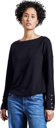 Street One Damen A322791 Shirt Mit Knopfdetail, Deep Tint Blue, 34 EU