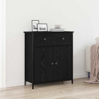 vidaXL Vidaxl - Buffet avec tiroir Ch&ecirc;ne noir 70 x 30 x 80 cm Bois ding&eacute;nierie