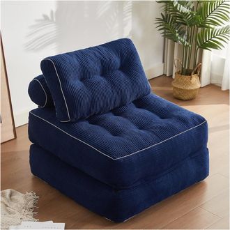 Generic 4-in-1-Schlafsofa, klappbares und wandelbares Schlafsofa mit Kissen, Design menschlicher K&ouml;rperkurven, Verwendung im Wohnzimmer(Blau)