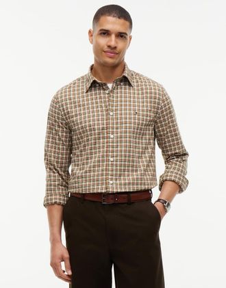 Tommy Hilfiger Regular Fit Flex kariertes Popeline-Hemd-Neutral