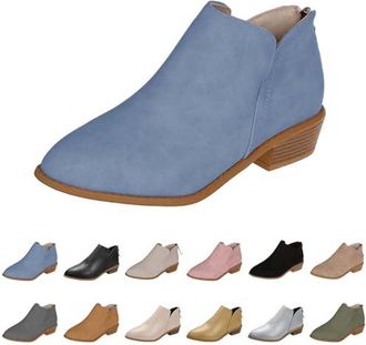 Generico Bottines pour femme dhiver &eacute;l&eacute;gantes, bottines pour femme, automne, confortable, basses, coupe-vent, bottes d&eacute;contract&eacute;es pour femme &agrave; talons bas, ble