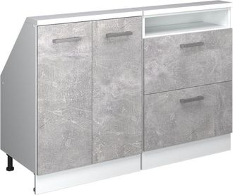 Vicco Ensembles de meuble de rangement sous pente Rion, B&eacute;ton/blanc, Lot de 2, Vicco