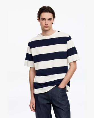 Arket Lockeres T-Shirt Aus Baumwolle -Blau