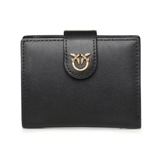 Pinko Pinko, Femme, Accessoires, Noir, Taille: ONE Size Compact Leather Wallet