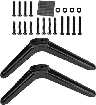 Generic Pieds de support TV | Pieds de base pour t&eacute;l&eacute;vision | Anti-inclinaison noir mat pour chambre &agrave; coucher, lieu de travail, chemin&eacute;e, appartement, dortoi