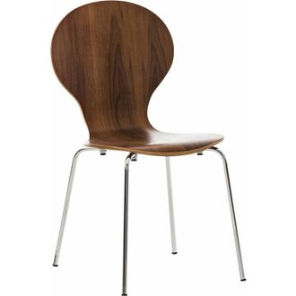 Clp Chaise empilable de style moderne avec lignes &eacute;l&eacute;gantes et arrondies diff&eacute;rentes couleurs colore : Brun fonc&eacute;