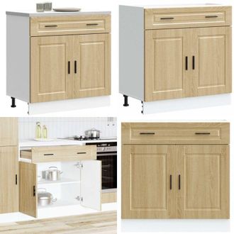 vidaXL Vidaxl - Armoire de cuisine Porto ch&ecirc;ne sonoma bois ding&eacute;nierie