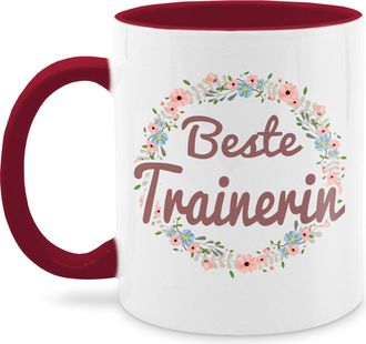 Shirtracer Tassen 325ml - Job & Beruf Geschenk - Beste Trainerin Tasse - 325 ml - Bordeauxrot - trainer spr&uuml;che arbeit lieblingstrainerin fanmug geschenke zum fu