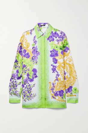 Versace Chemise En Serge De Soie Imprim&eacute;e - Vert