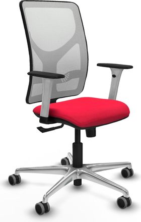 Piqueras y Crespo Roter Schreibtischstuhl mit wei&szlig;en und schwarzen Armlehnen, h&ouml;henverstellbare Lendenwirbelst&uuml;tze, ausgestattet mit 3 Positionen und Schneidschaum, Wei