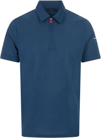 Kiton Homme, Tops, Bleu, Taille: 2XL Polo Zipp&eacute; en Coton