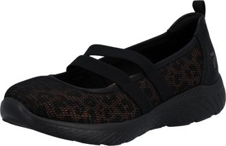 Rieker Ballerina RIEKER, Damen, Gr. 36, schwarz, Textil, Schuhe Ballerina, Slipper, Schlupfschuh mit Stretchb&auml;nder