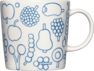 iittala Oiva Toikka Collection Becher in der Farbe Hellblau, aus Porzellan hergestellt, Volumen: 0,3l, Maße: 11 x 8,3 x 8,1 cm, 1070617