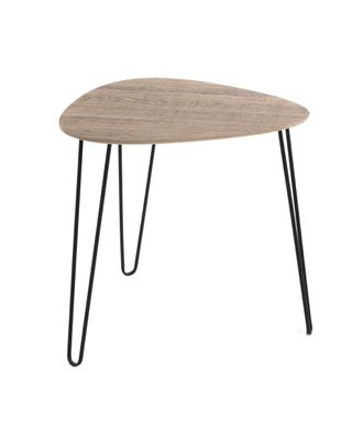 Haku Möbel Beistelltisch Eiche, schwarz, MDF, Metall - Maße: B 48 cm x H 48 cm x T 48 cm, Style: Modern