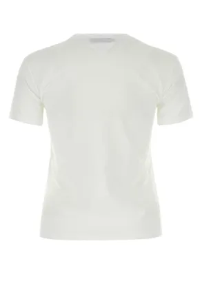 Prada Womens White Cotton T-Shirt Set Bianco Exterior Exterior: T-shirts And Polos