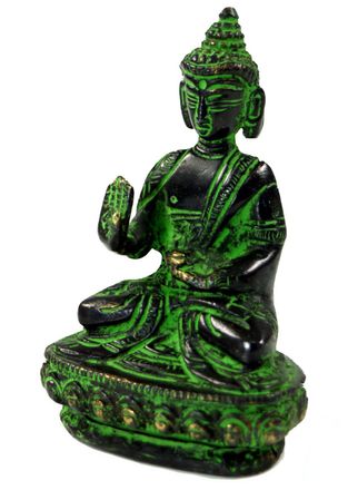 Guru Shop Buddha Statue aus Messing Abhaya Mudra 10 cm - Modell 15