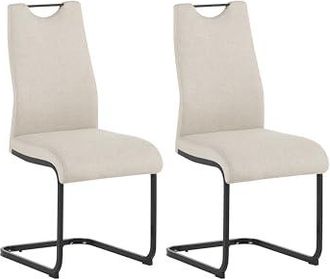Byliving Freischwinger 2er Set Capri, Webstoff Taupe, Metall schwarz, mit Griff und bequemer Polsterung, Schwingst&uuml;hle, Polsterst&uuml;hle, Ma&szlig;e: B 44, H 88, T 55 c