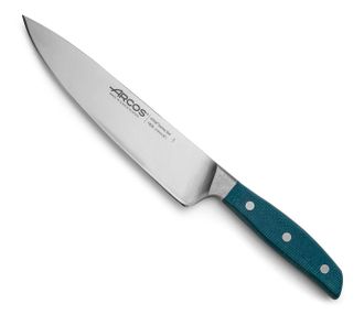 Arcos Serie Brooklyn - Kochmesser - Klinge aus Nitrum geschmiedetem Edelstahl 210 mm - HandGriff Micarta Farbe Blau (Seiden klinge)