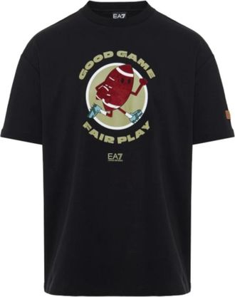 Emporio Armani Emporio Armani Ea7, Homme, Tops, Noir, Taille: XL Train Graphic Series Short Sleeve T-Shirt