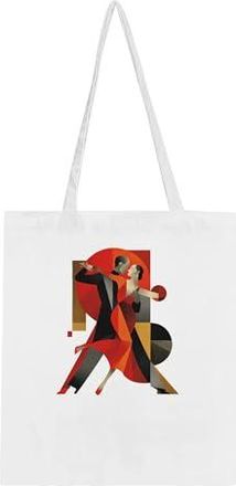 Generic Tango Dancers Art g&eacute;om&eacute;trique abstrait | Illustration de danse vintage | Sac fourre-tout classique, blanc, taille unique