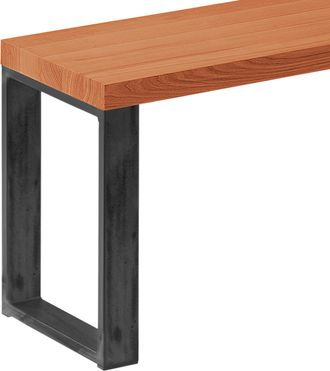 Lamofootwear Manufaktur Sitzbank Esszimmer Holzbank 30x160x47 cm, Möbelfüße Simple Rohstahl mit Klarlack/Dunkel, LSB-01-A-004-160-0000S