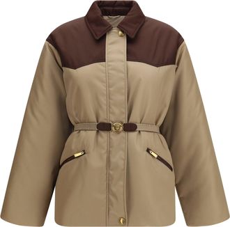 Versace Padded Nylon Twill Jacket - Beige