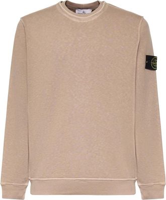 Stone Island Homme, Sweatshirts et sweats &agrave; capuche, Brun, Taille: 2XL SweaT-shirt ras du cou en coton flamm&eacute;