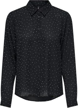 Only Onlzeke L/S Stud Shirt WVN, Noir, L Femmes