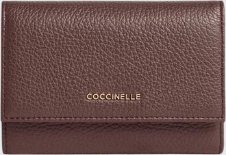 Coccinelle Portefeuille &agrave; trois volets Metallic Soft en cuir grain&eacute;
