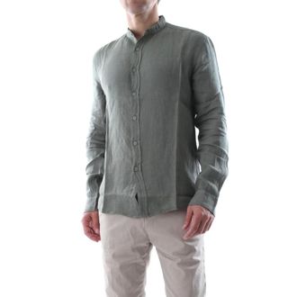 40weft 40Weft, Homme, Chemises, Vert, Taille: M Camicia Linen Shirt