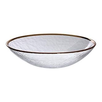 Premier Housewares Klare Glasschale mit Gold-Rim, Glass, 24x24x6