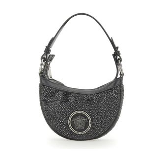 Versace Femme, Sacs, Noir, Taille: ONE Size Sac bandouli&egrave;re avec fermeture &eacute;clair et poign&eacute;e sup&eacute;rieure