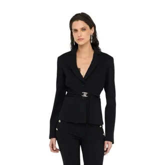 Liu Jo Femme, Vestes, Noir, Taille: 36 FR Giacca elegante in punto milano