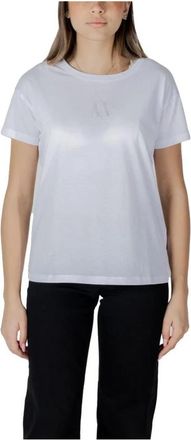 A|X Armani Exchange Baumwoll-Rundhals-T-Shirt mit Logo-Detail - - Tops - Damen - Wei&szlig; - S