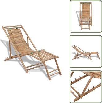 vidaXL Chaise de terrasse dext&eacute;rieur avec repose-pied Bambou - Chaise Longue - Fauteuil De Jardin - Mobilier De Jardin - Chaise Ext&eacute;rieure - Chaise En