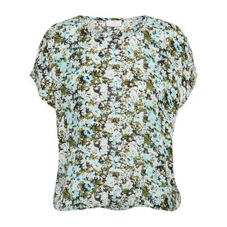Kaffe Haut Fleur Abstrait Bleu/Vert - Femme - Blouses et Chemises - Multicolore - Taille: 38 FR