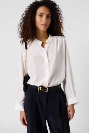 Gerard Darel Chemise en soie &agrave; col rond - CYNA - Ecru