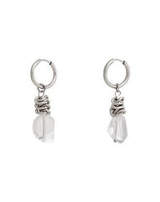8 by YOOX EARRINGS WITH TRANSPARENT GLASS PENDANT AND METALLIC KNOT